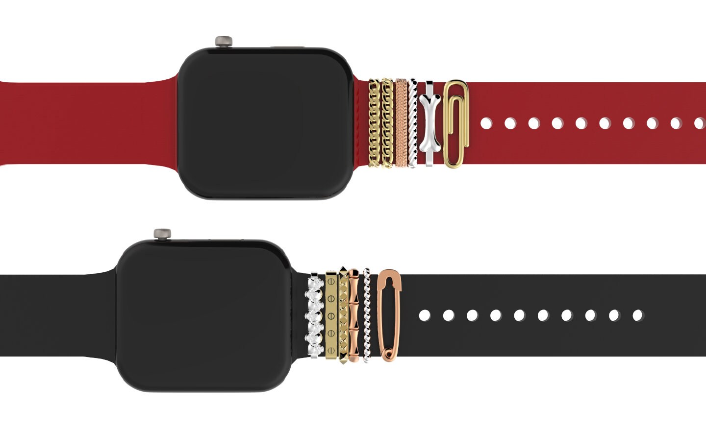 Stackable Solid Gold Apple Watch Charms for Mother's Day - Etsy