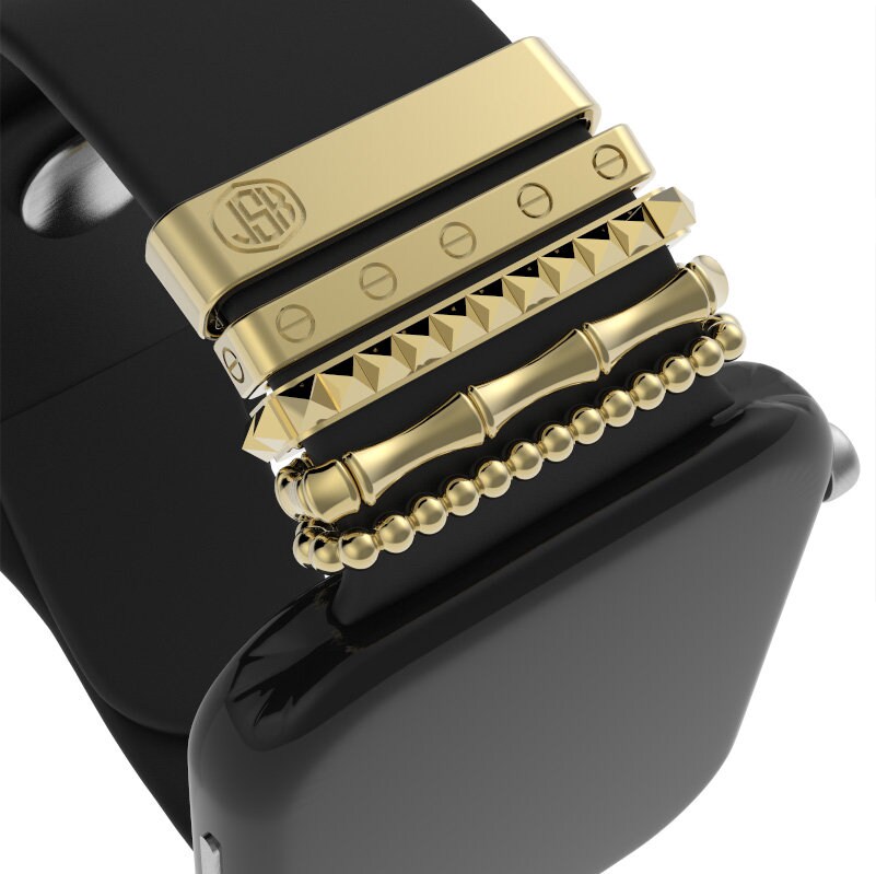 Stackable Solid Gold Apple Watch Charms for Mother's Day Gift, Birthday ...