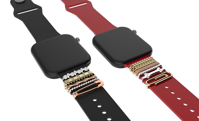 Stackable Solid Gold Apple Watch Charms for Mother's Day - Etsy