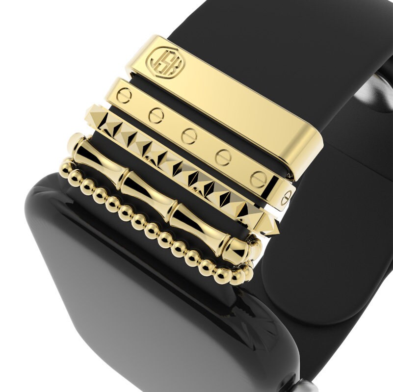 Stackable Solid Gold Apple Watch Charms for Mother's Day Gift, Birthday ...