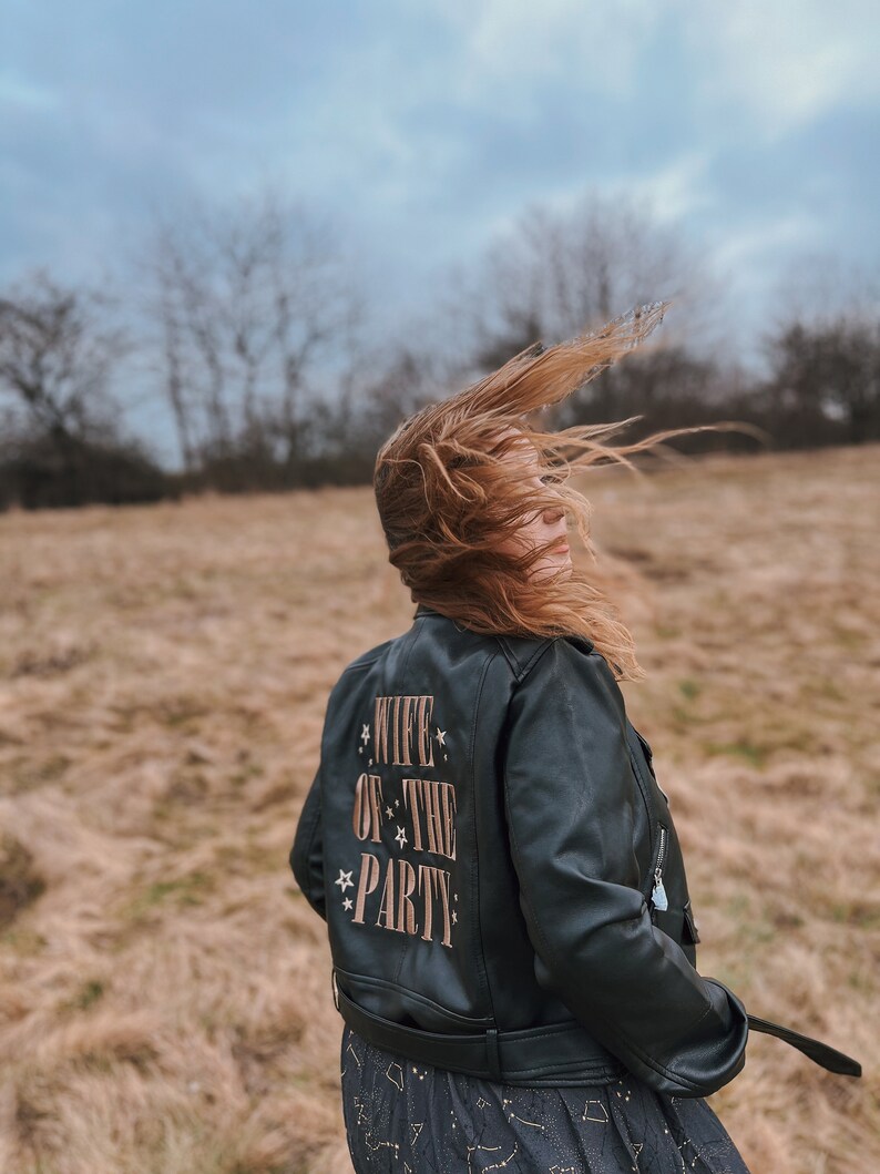 Til Death Leather Jacket Wifey Wedding Embroidered Jacket Bride Leather ...