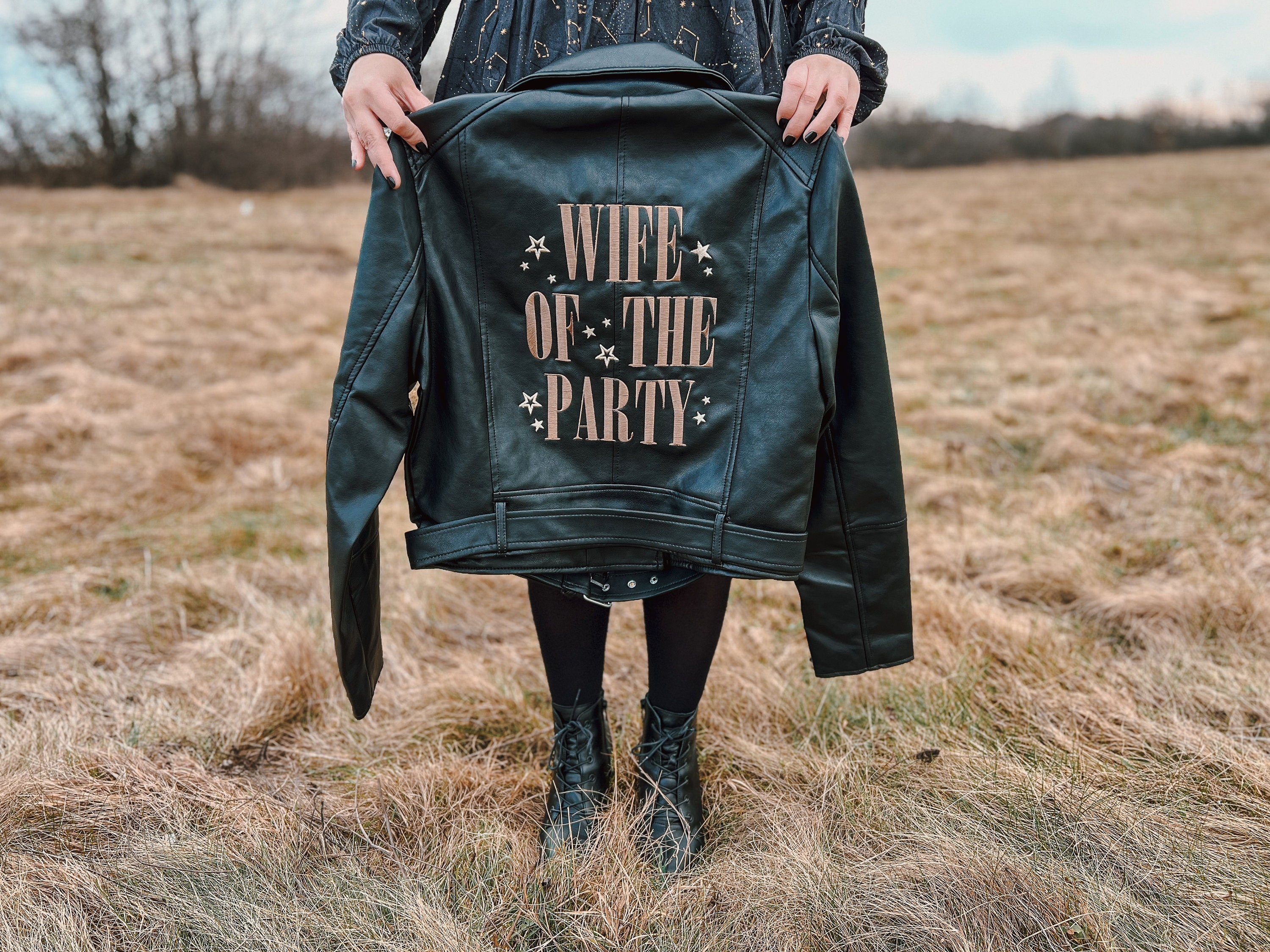 Til Death Leather Jacket Wifey Wedding Embroidered Jacket Bride Leather ...