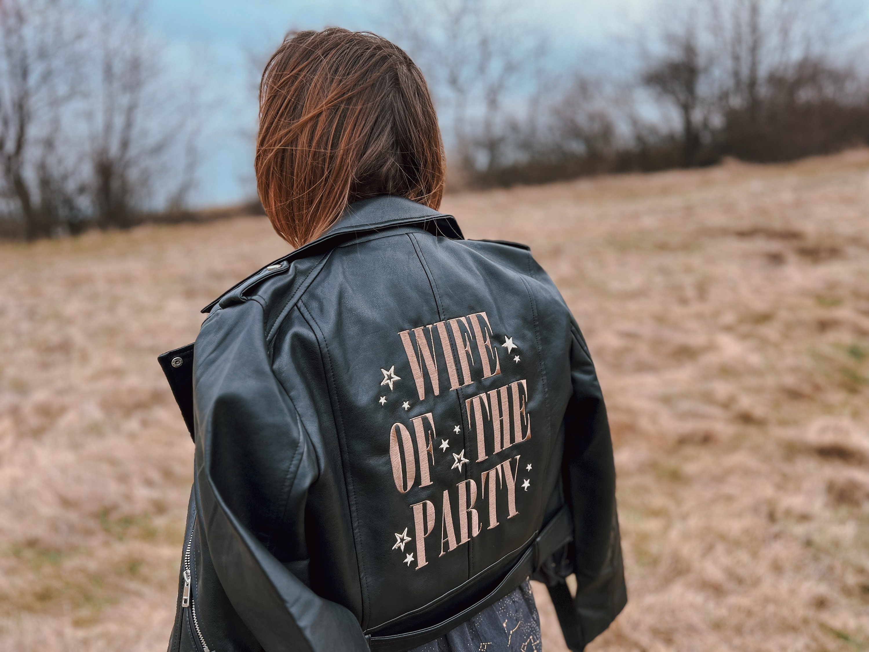 Til Death Leather Jacket Wifey Wedding Embroidered Jacket Bride Leather ...