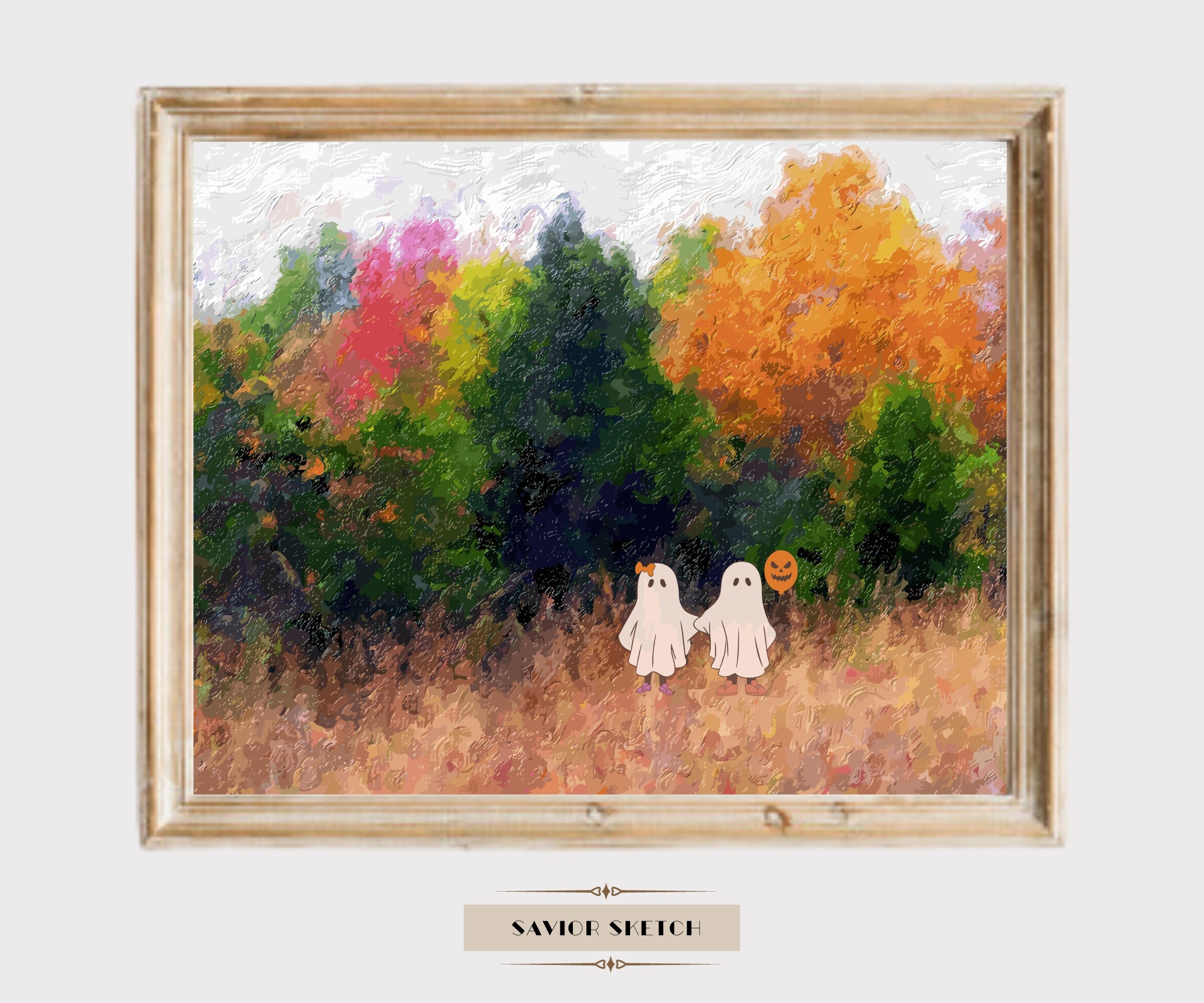 Vintage Halloween Ghosts Printable Gallery Set 13 Fall Thanksgiving ...