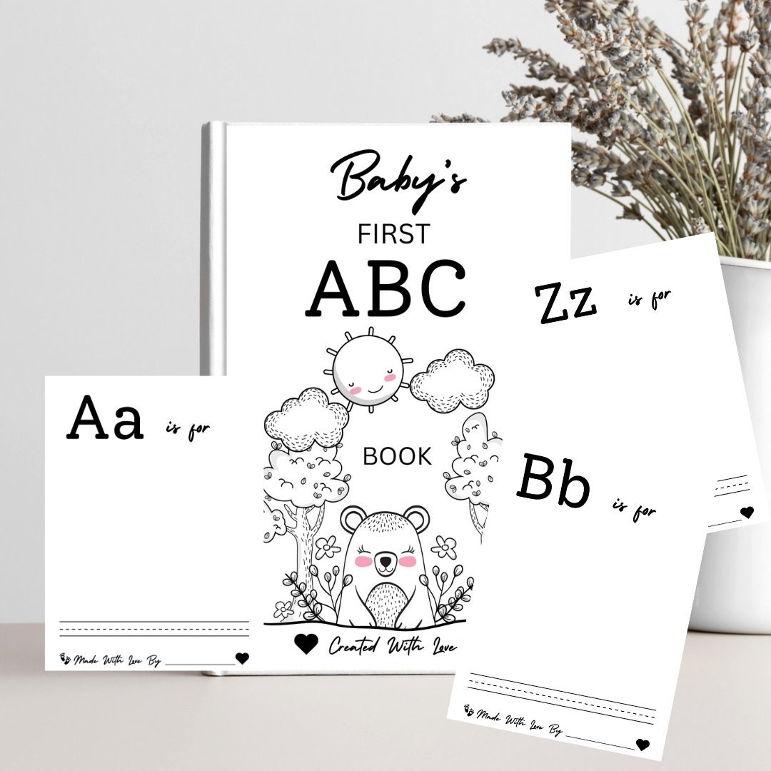 ABC Baby Shower Book | Baby's First Book | Fun Baby Shower Games | ABC ...