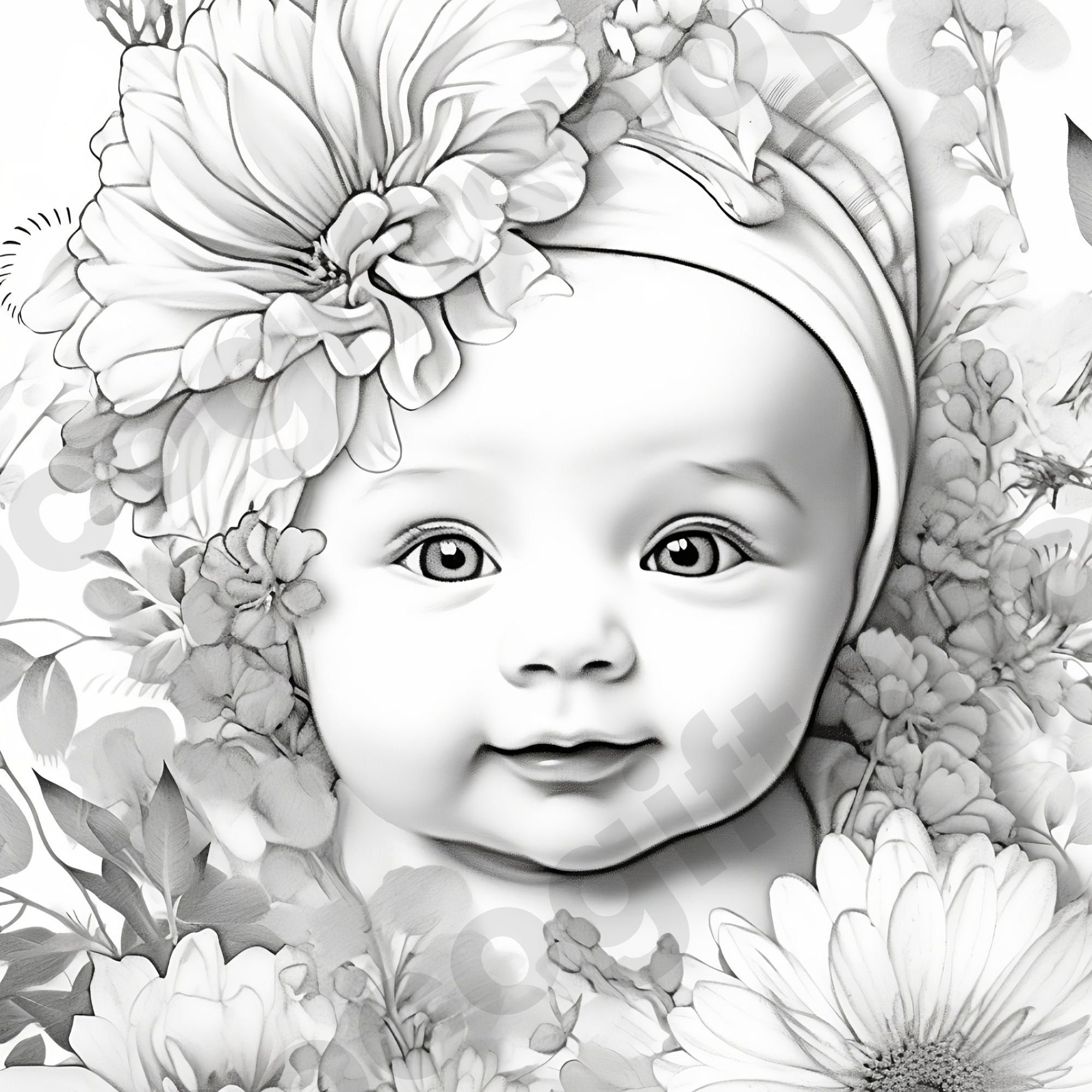 Grayscale Relaxing Coloring Book With Stress-relieving Rose and Mystery ...