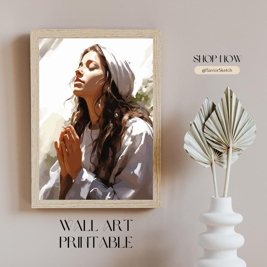 Praying Woman LDS Art Portrait of Christ Digital Download Christian ...