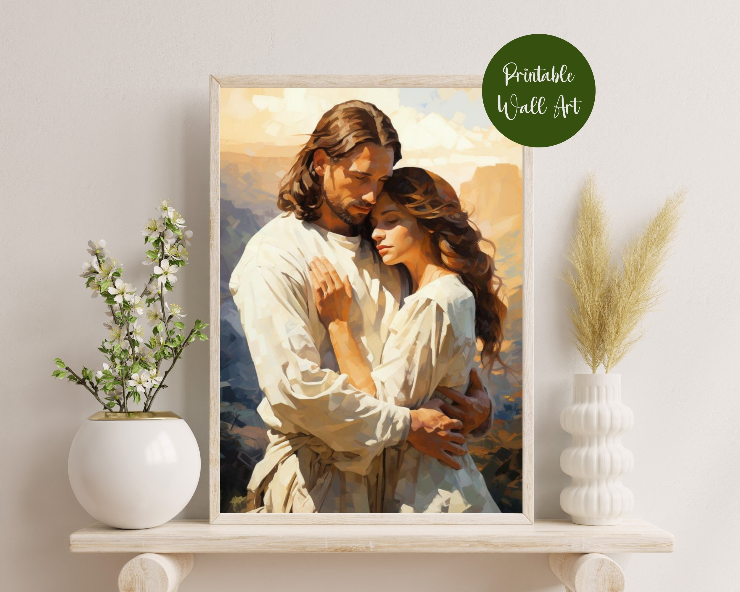 Jesus Listening Divine Connection: Wall Art LDS Art Christian Printable ...