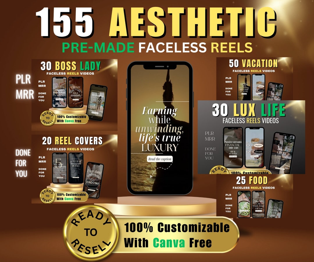 155+ Premium Faceless Videos With MRR. Boost IG Growth With Aesthetic ...