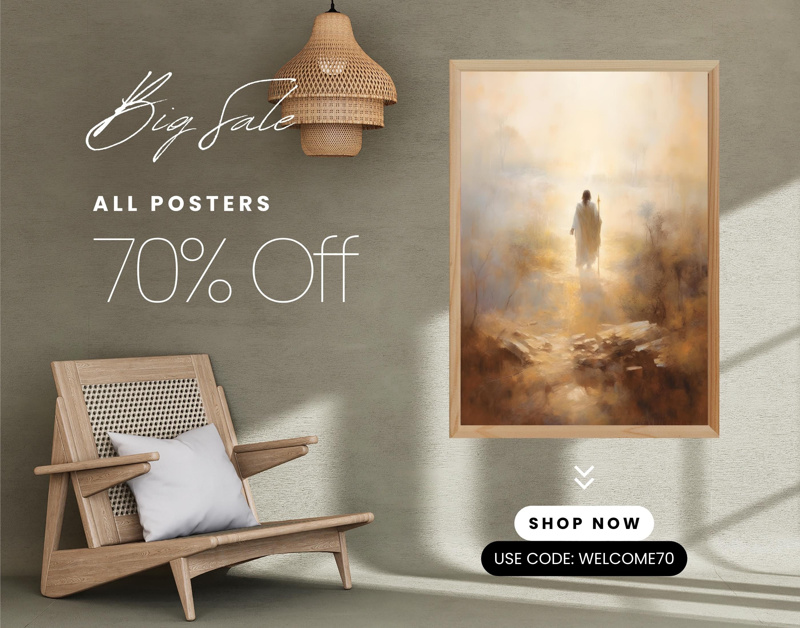 Divine Journey Jesus on the Path He is Risen Christian Wall Art ...