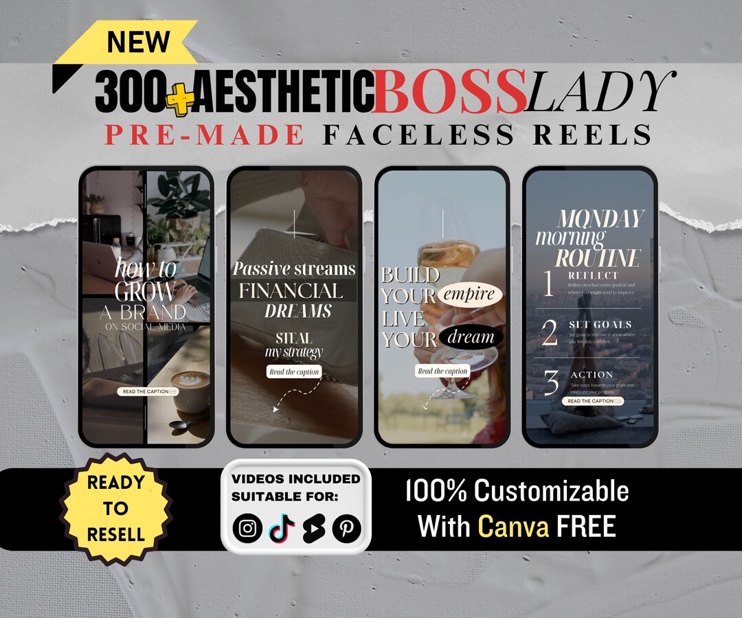 300 Premium Faceless Videos With MRR. Instagram Reels Bundle, Faceless ...