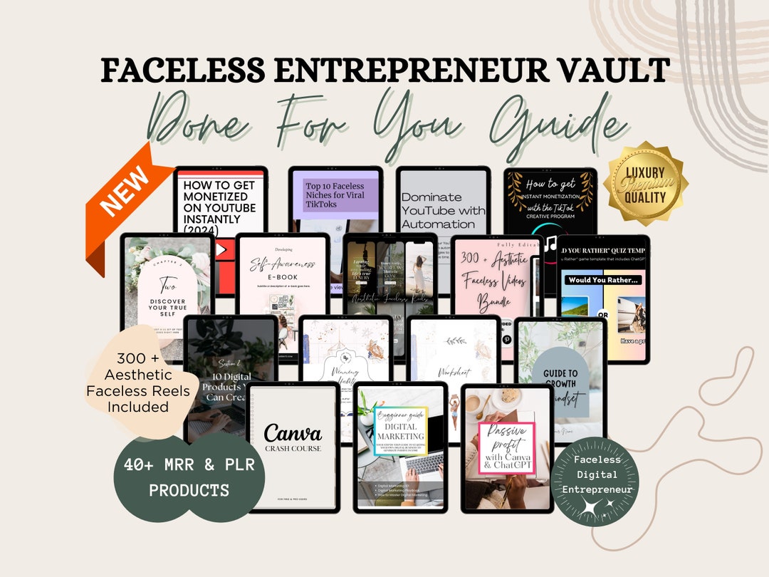 Faceless Entrepreneur Bundle: Digital Tools for Financial Freedom ...