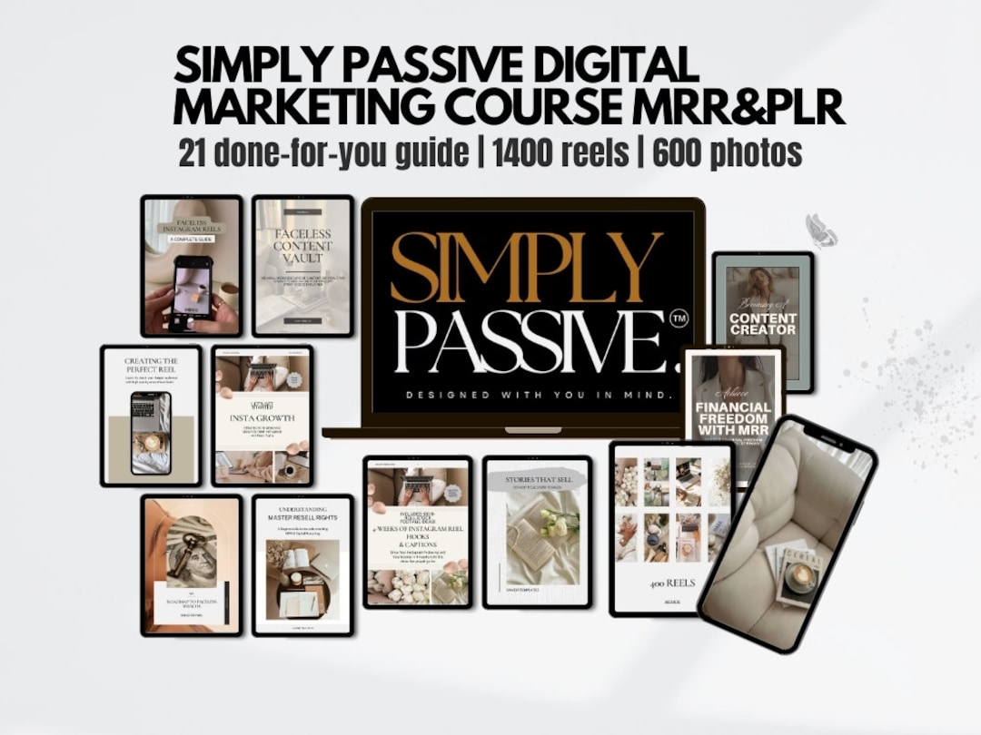 Simply Passive Course Digital Marketing Bundle: MRR & PLR Perfect for ...