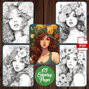 Relaxing Rose and Mystery Flower Coloring Book for Adults 101 Stress ...