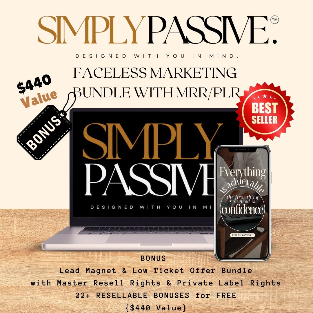 Simply Passive Course MRR Bundle Faceless Marketing Content DFY ...