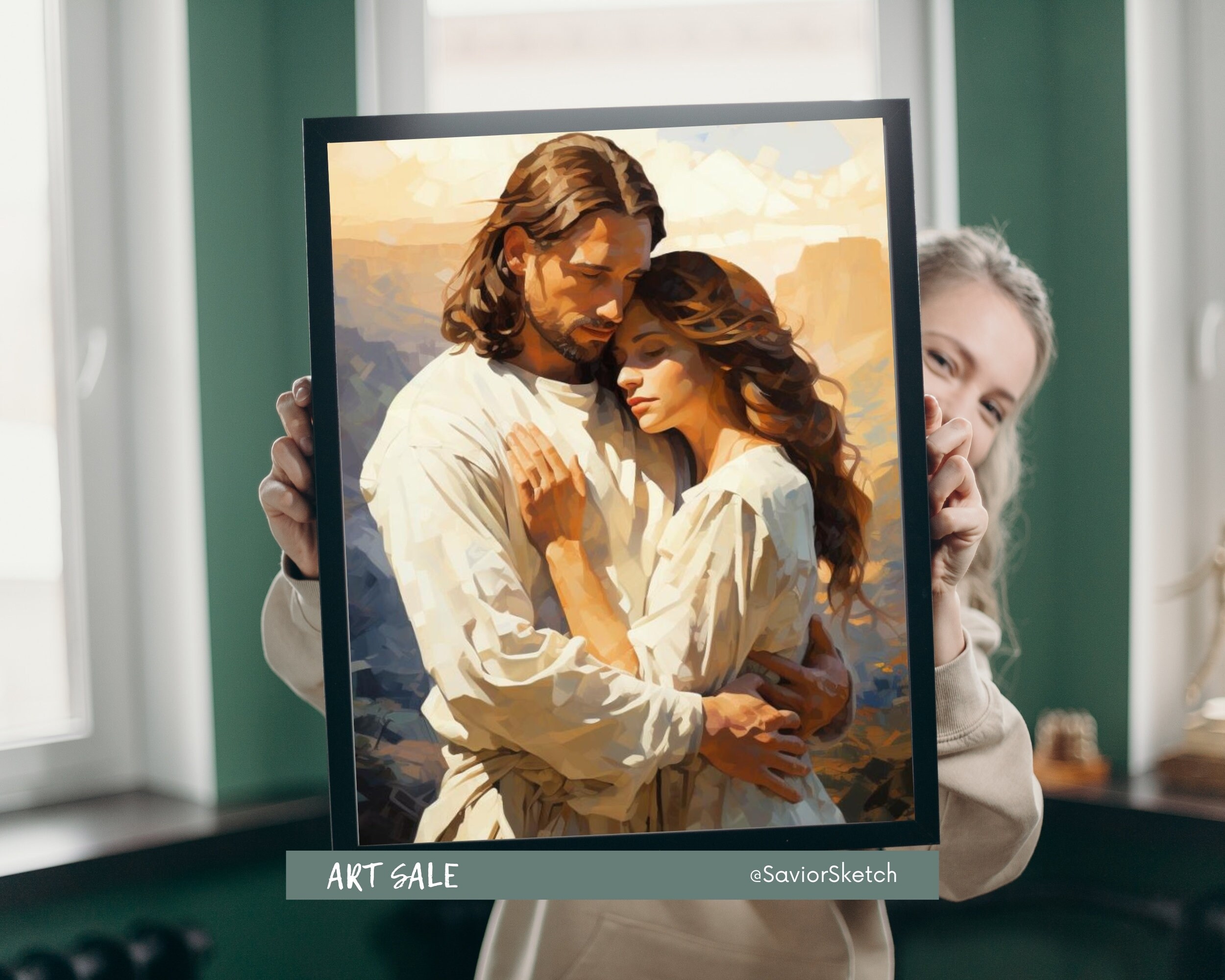 Jesus Listening Divine Connection: Wall Art LDS Art Christian Printable ...