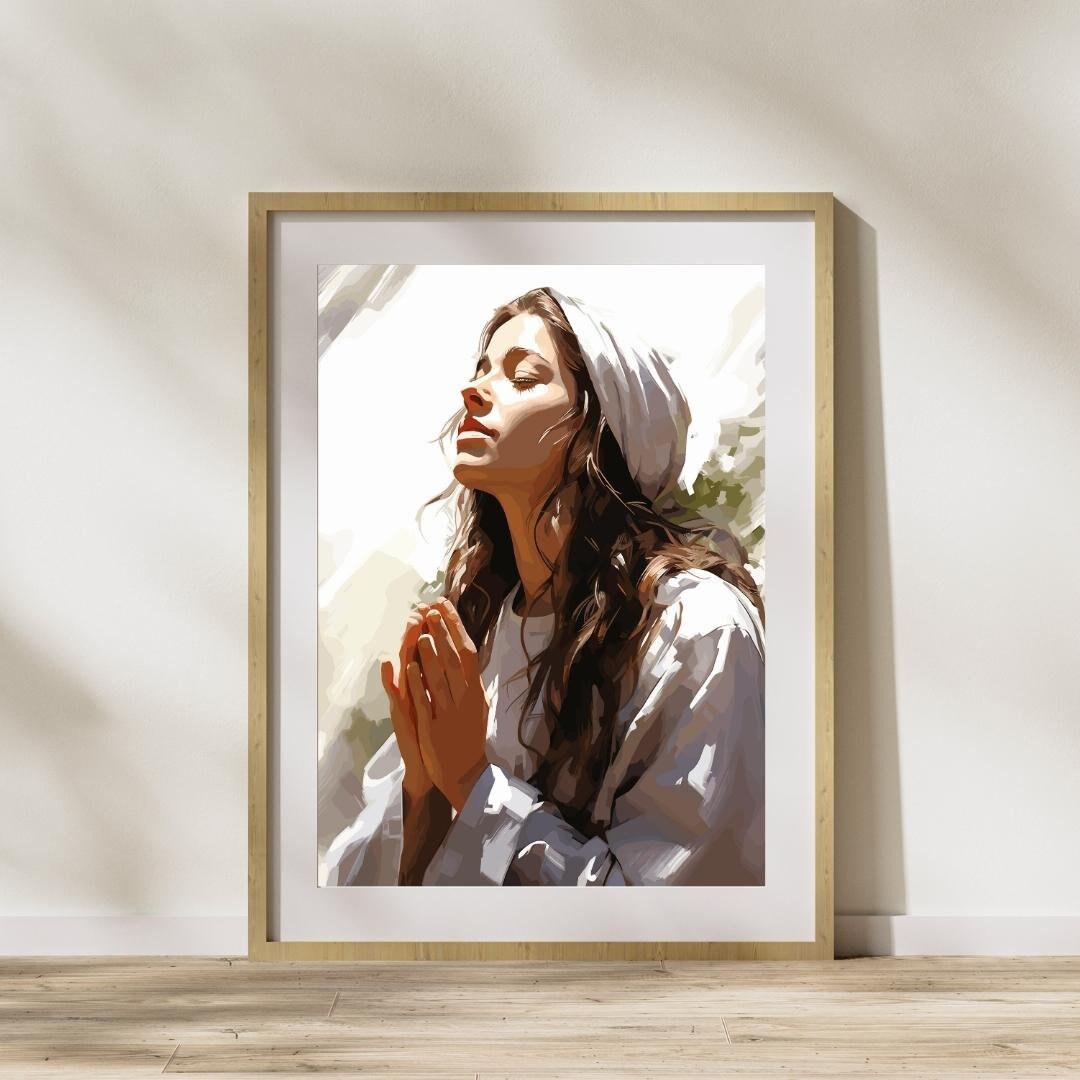 Praying Woman LDS Art Portrait of Christ Digital Download Christian ...