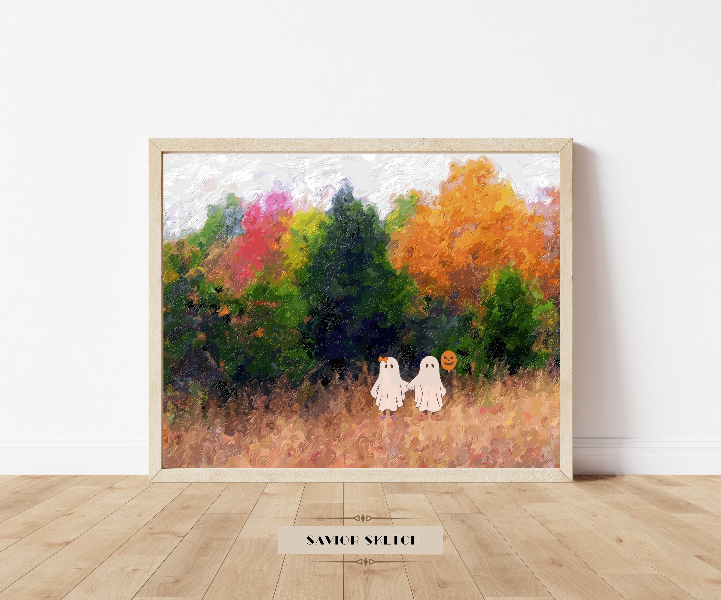 Vintage Halloween Ghosts Printable Gallery Set 13 Fall Thanksgiving ...