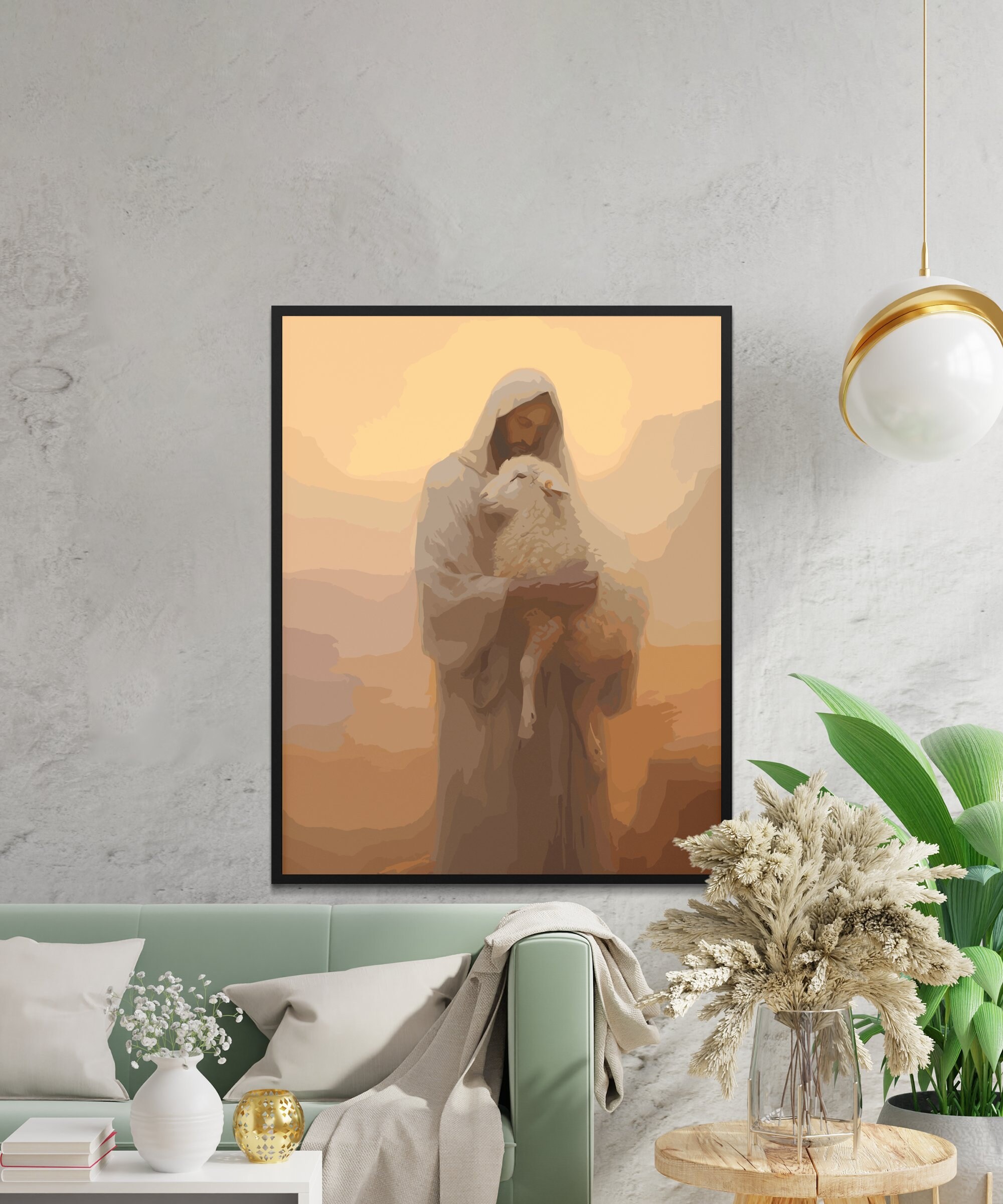 Jesus and the Lost Sheep Digital Parable Art Print Instant Download ...