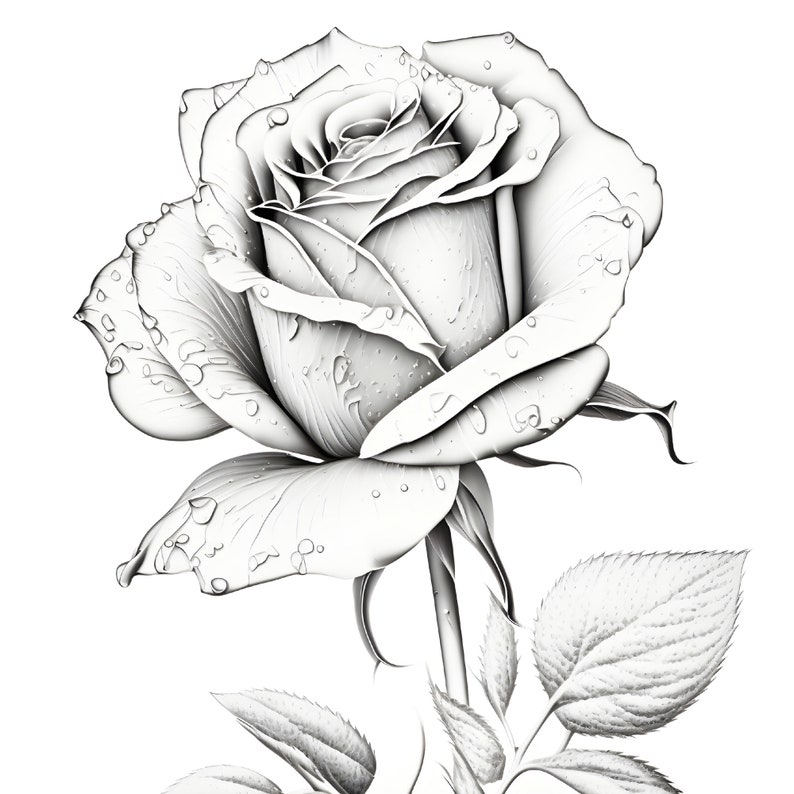 Flowers Grayscale Coloring Book 200 Hand-drawn Adult Pages for Art ...