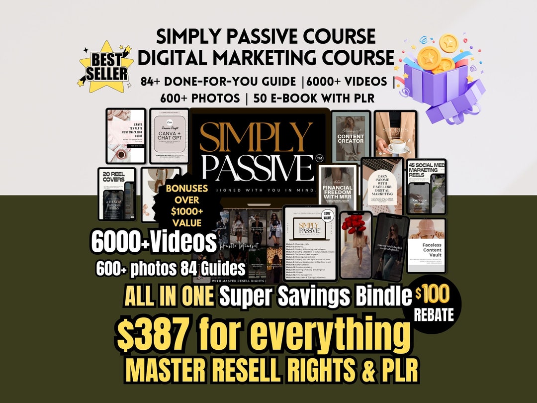 Simply Passive Digital Marketing Course for Beginners With MRR Master ...