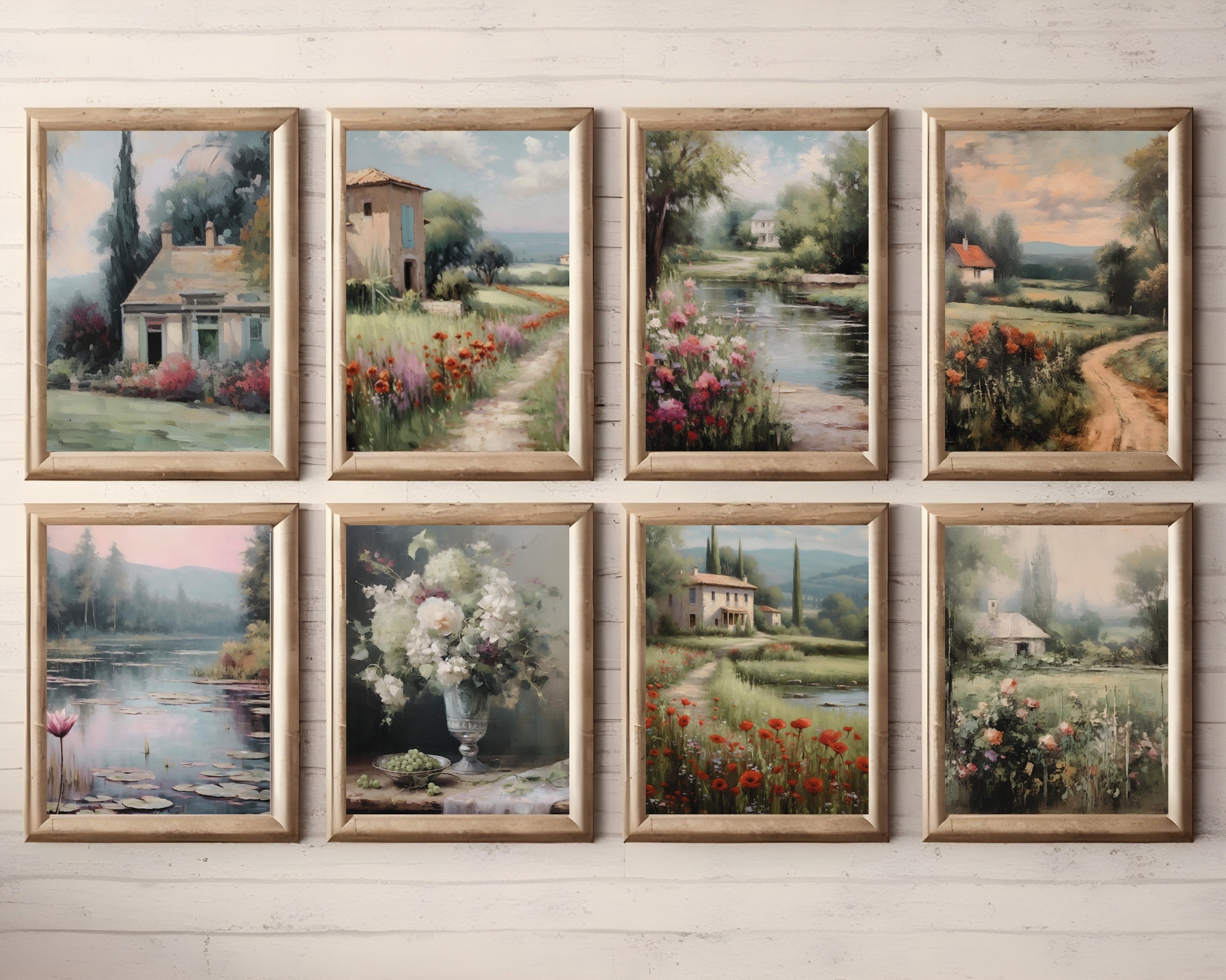 French Country Gallery Wall Art Set 29 Digital Masterpieces Vintage ...