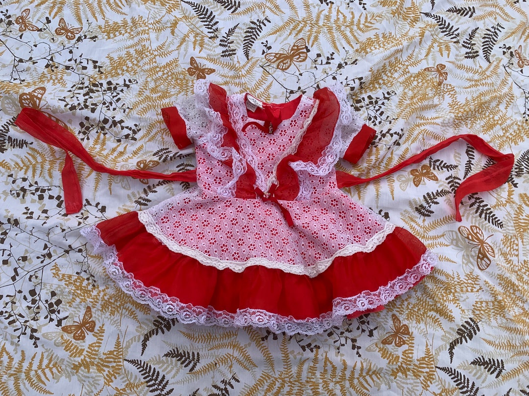Puppet Wear 2T Frilly Red Baby Dress - Etsy