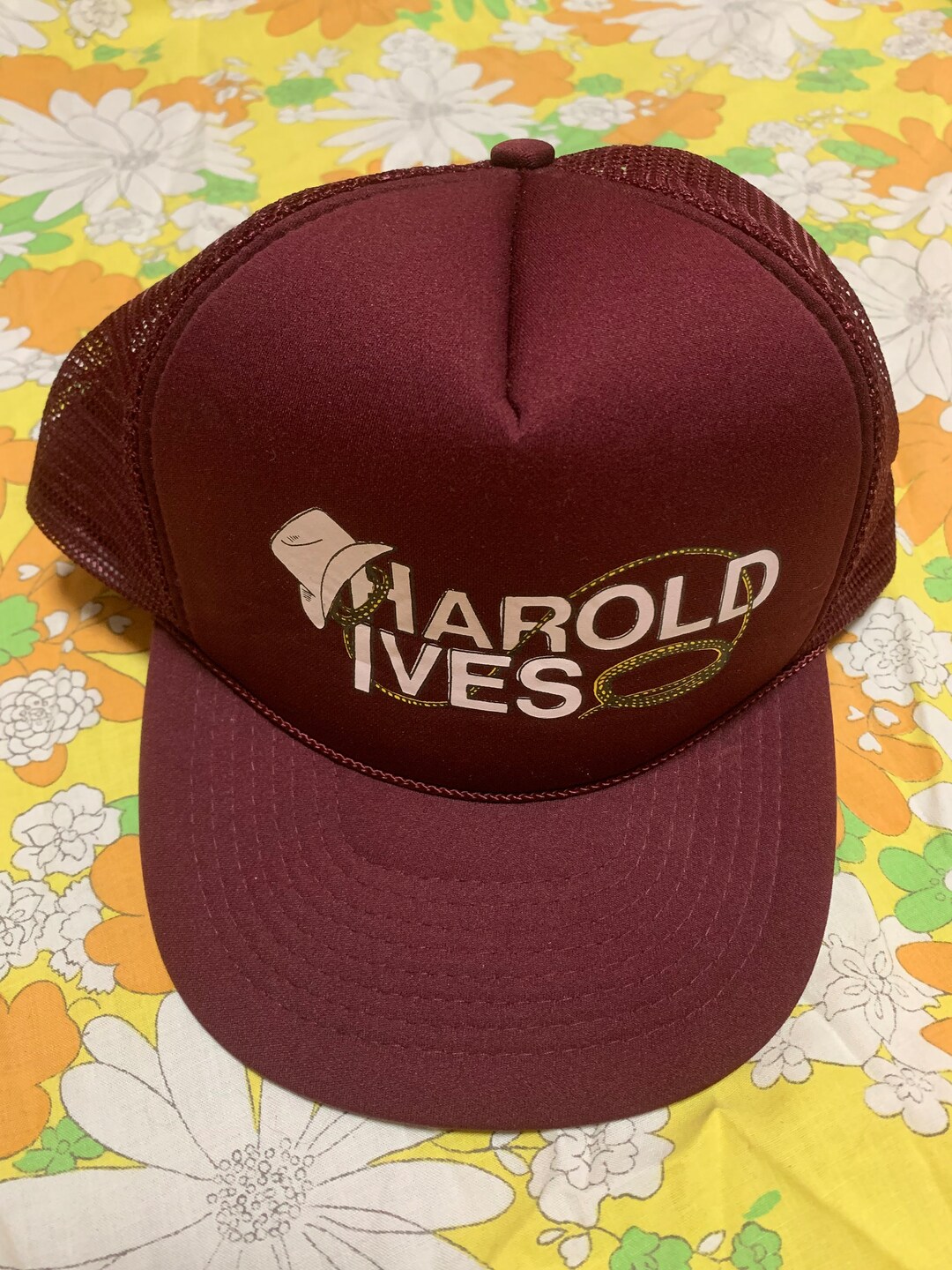 Harold Ives Maroon Trucker Hat - Etsy