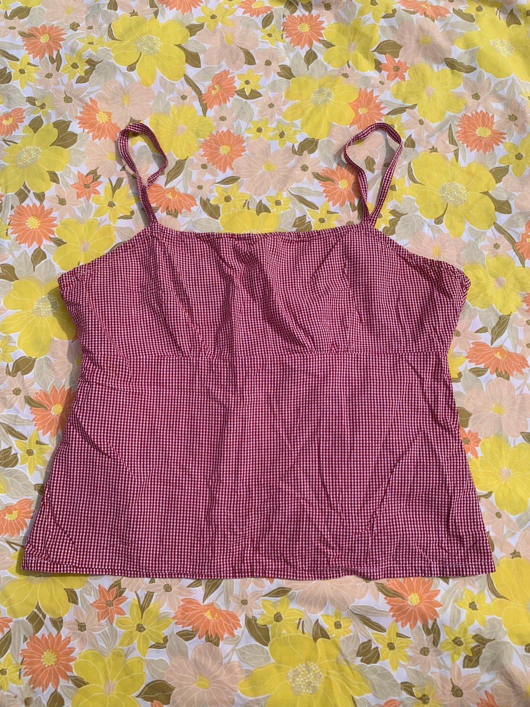 Bulldog Y2K Red & White Checkered Top - Etsy