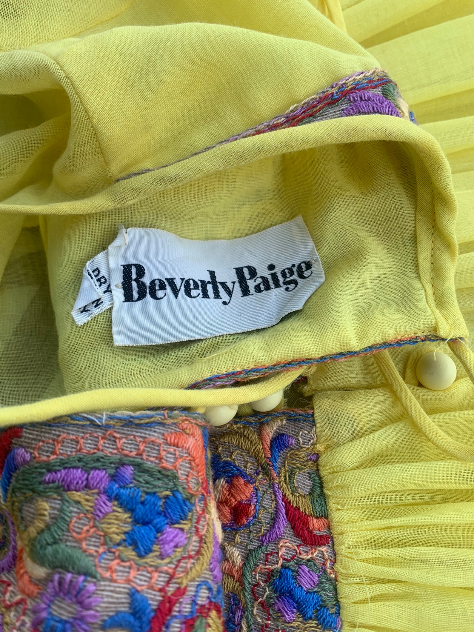 Vintage Beverly Paige Yellow Boho Dress - Etsy