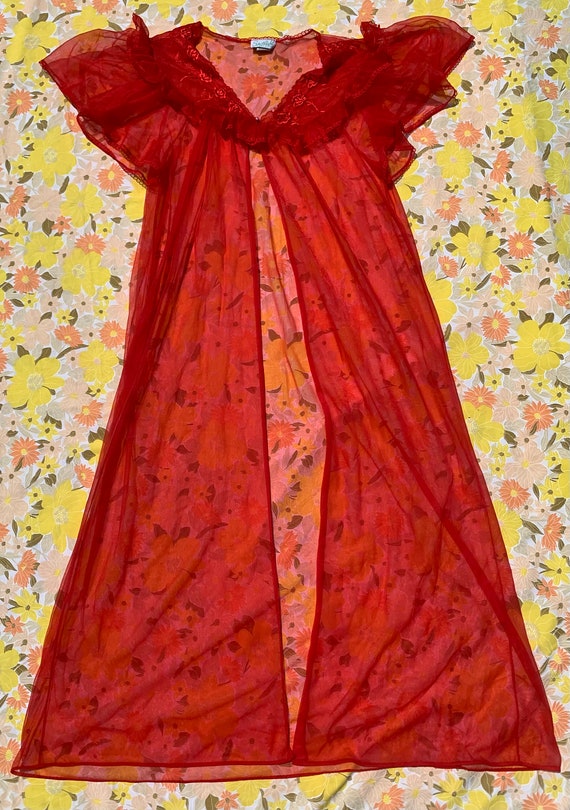 Spotlight Red Sheer Housecoat Gem