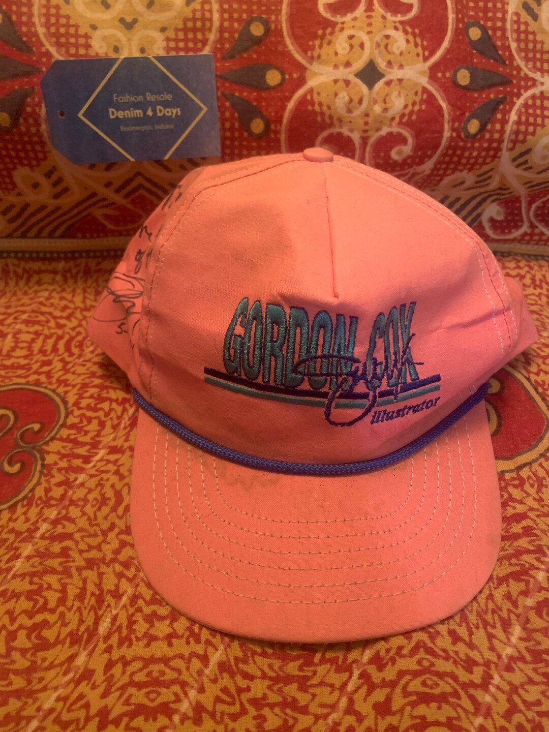 Gordon Cox Illustrator Pink Signed Hat - Etsy