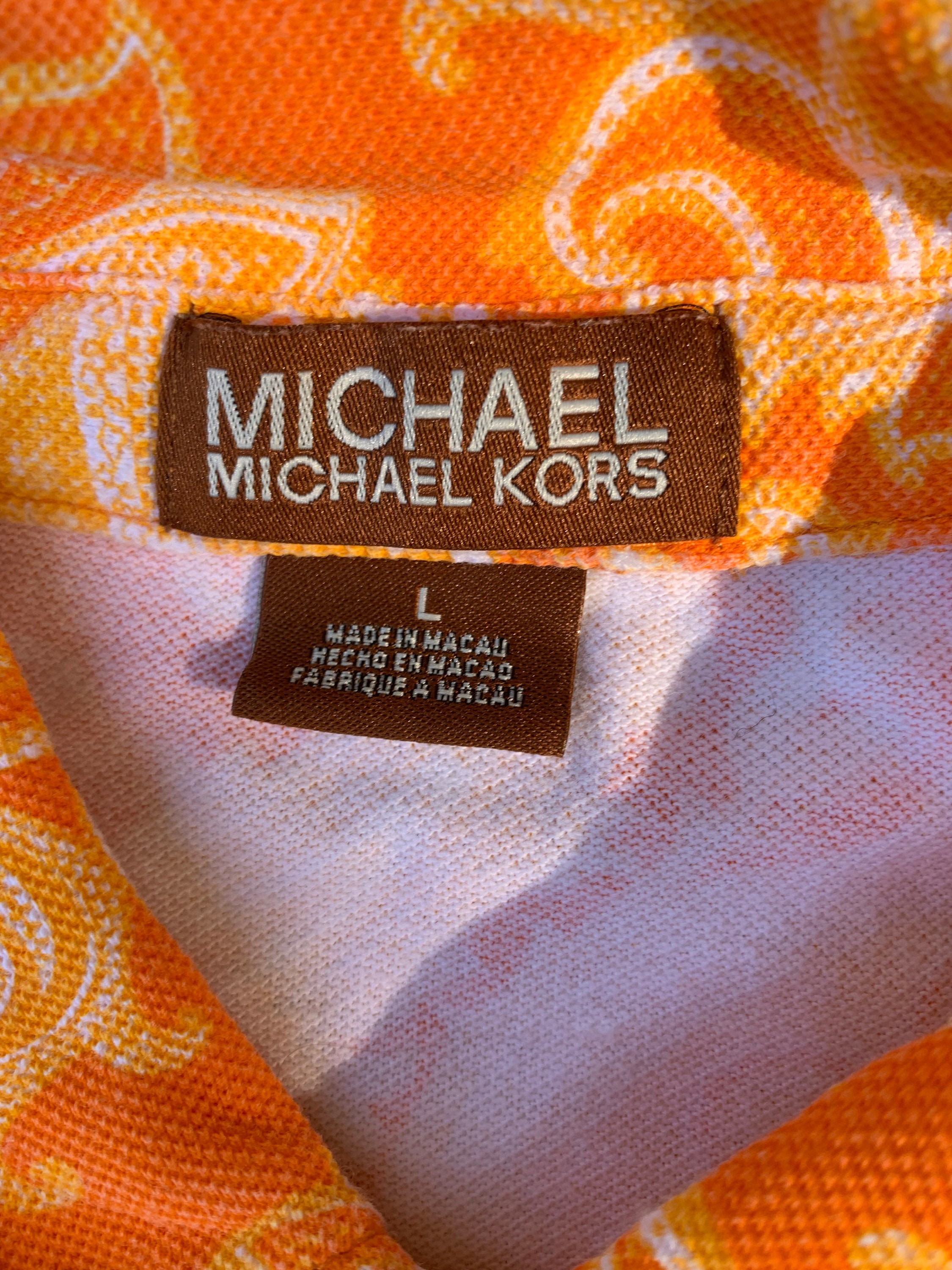 Michael Kors Vintage Orange Polo Shirt Etsy Canada