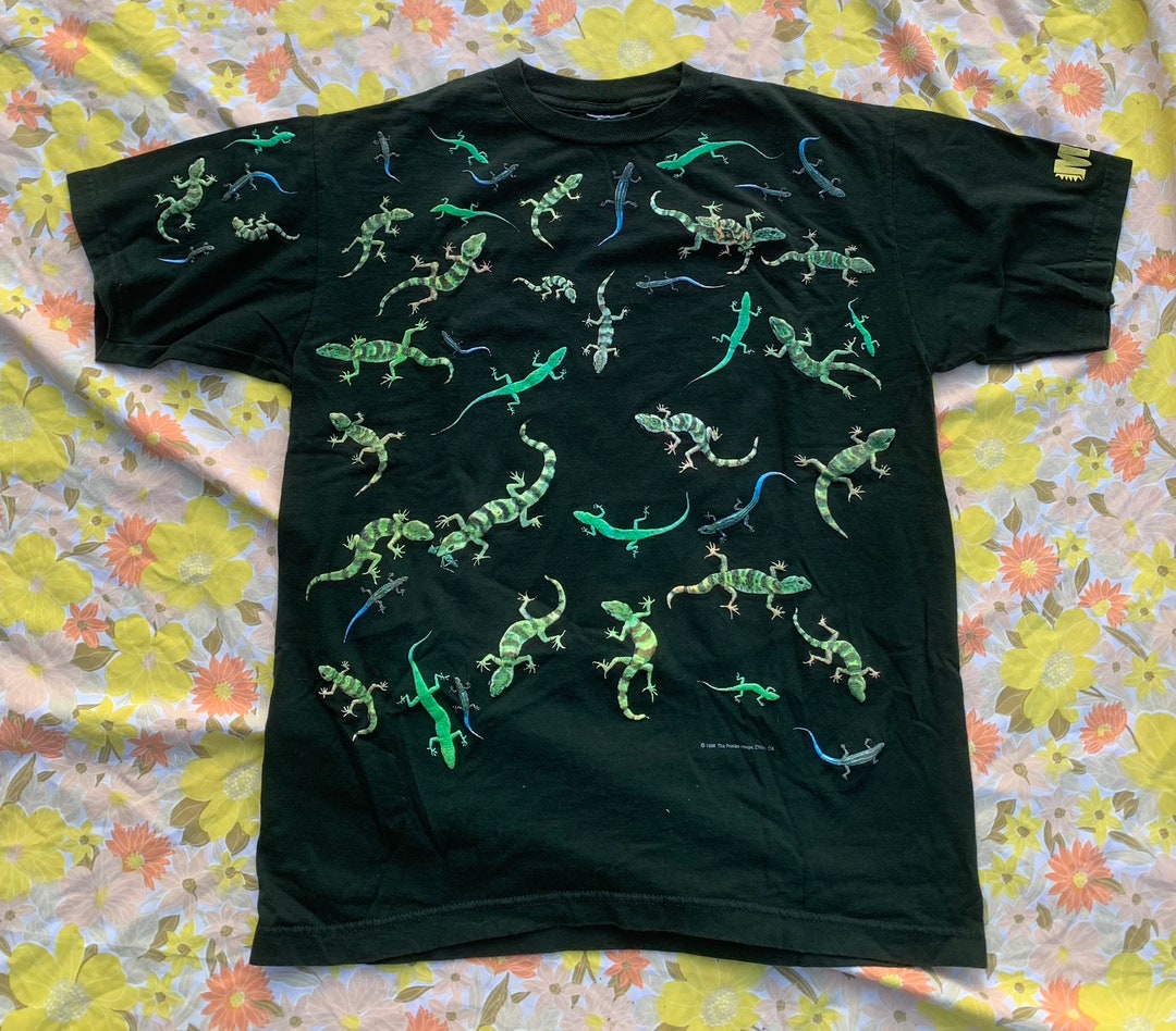 Maui Green Screen Printed Lizard Tee - Etsy