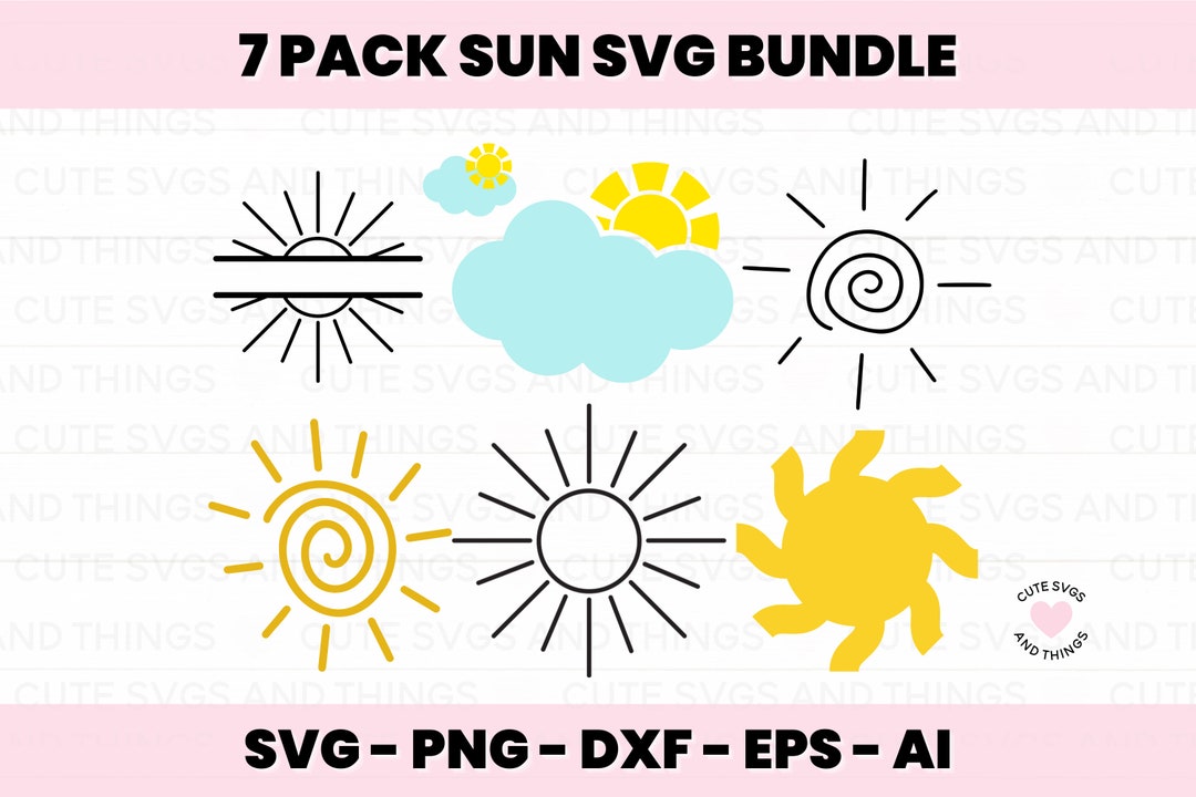 Sun SVG Bundle Sun Svgs Weather SVG Sun and Cloud SVG - Etsy