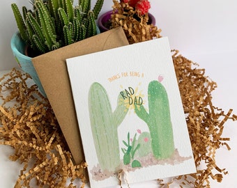Cactus Father's Day Card - Etsy
