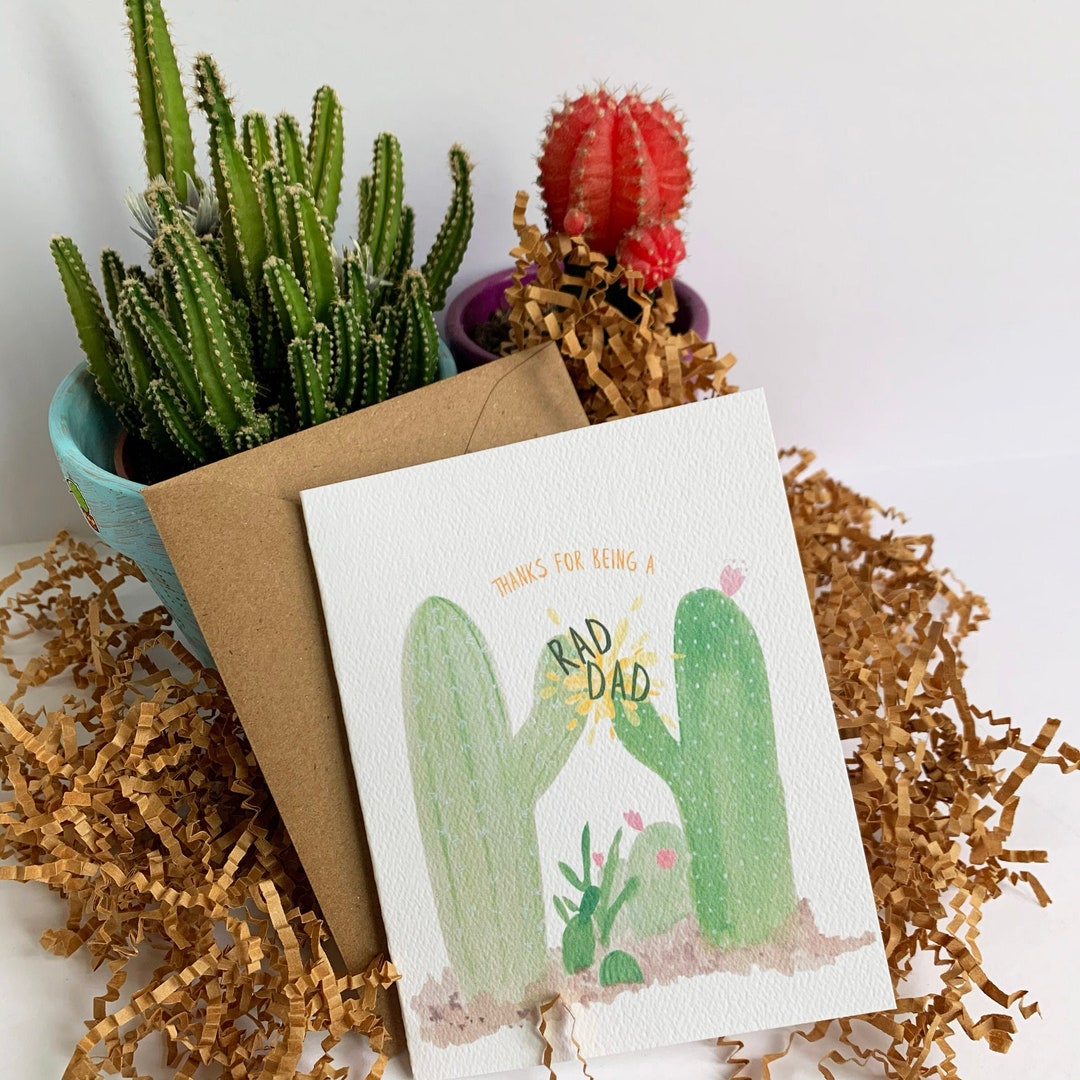 Saguaro Cactus High Five Father's Day Card - Etsy