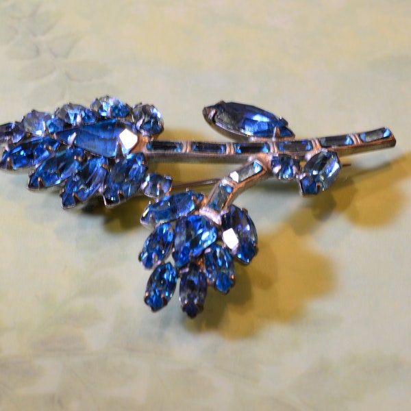Blue Rhinestone Pin - Etsy