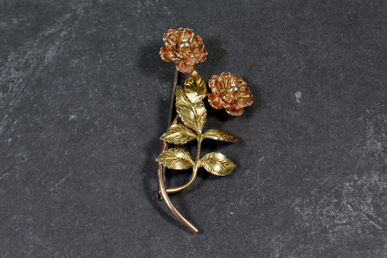 Vintage Krementz Brooch, Rose Lapel Pin, Krementz Jewelry, Gold ...