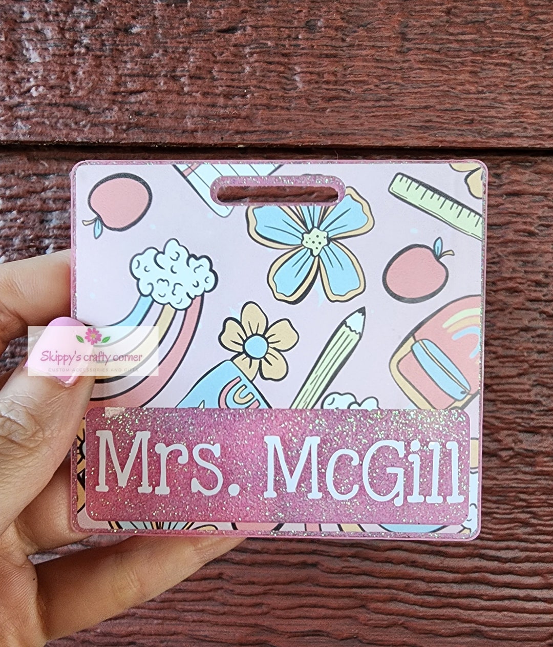 Teacher Badge Buddy Teacher ID Holder Personalized Badge Buddy ...