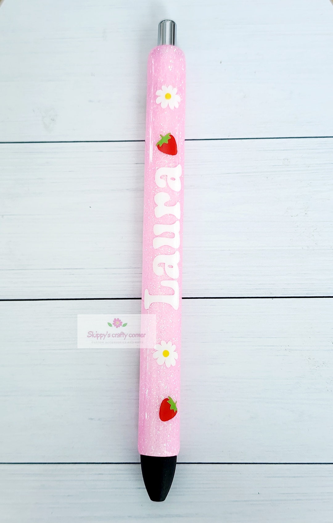 Personalized Strawberry Glitter Pen| Summer Pen| Nurse Pen| Glitter Pen ...