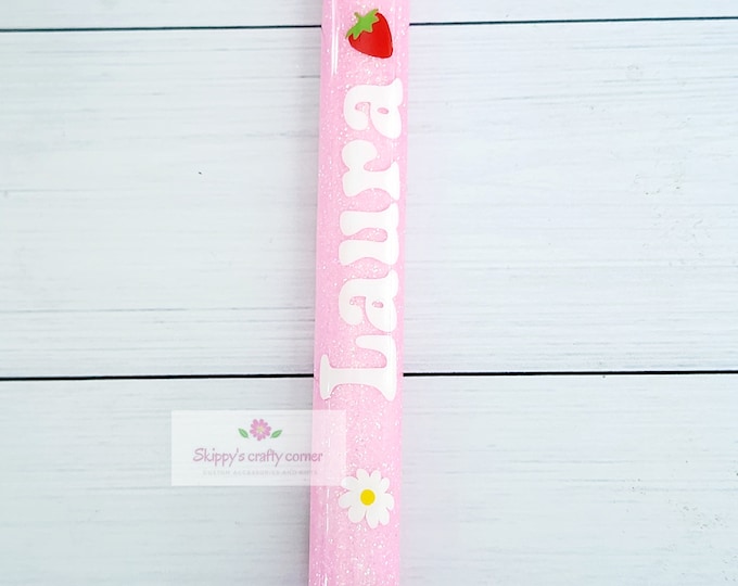 Personalized Strawberry Glitter Pen Summer Pen Nurse Pen Glitter Pen ...
