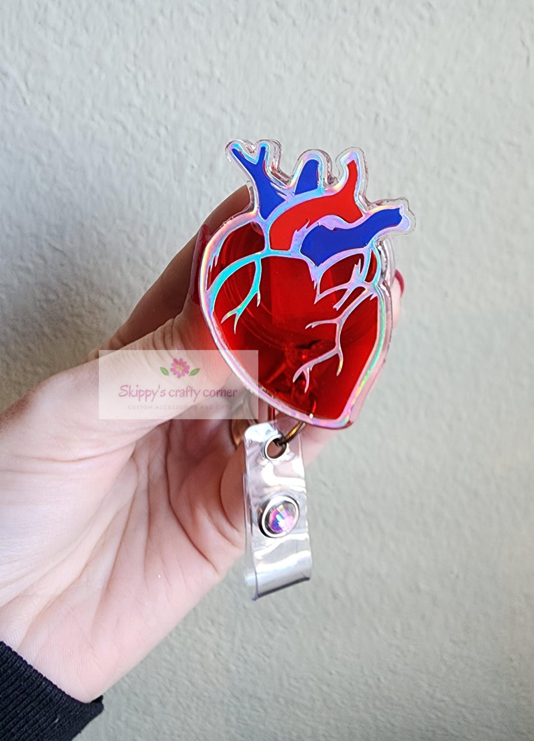 Anatomical Heart Shaker Badge Reel| Cardiologist Badge Reel| Heart ...