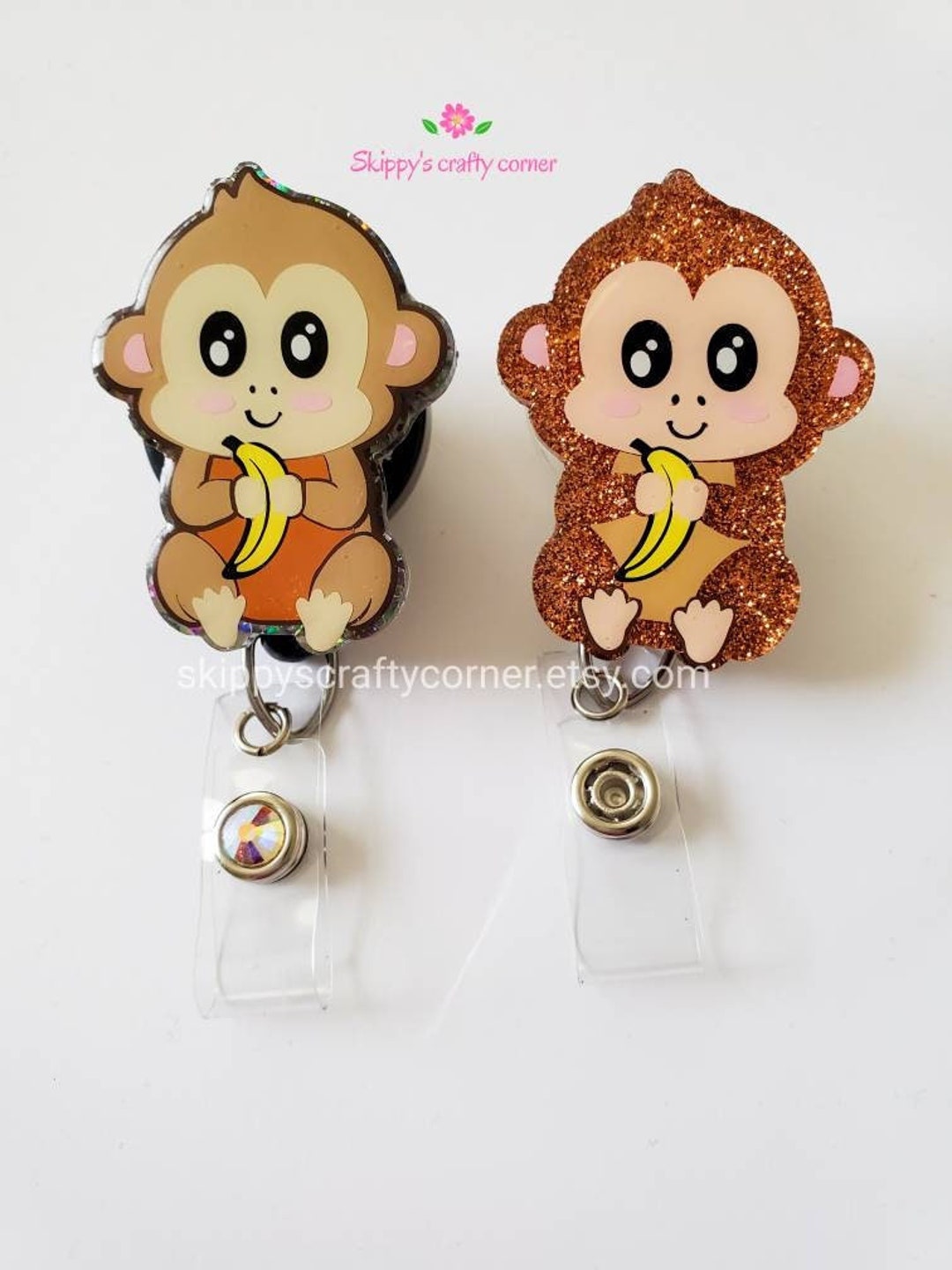 Baby Monkey Badge Reel Monkey Badge Reel Retractable Badge - Etsy