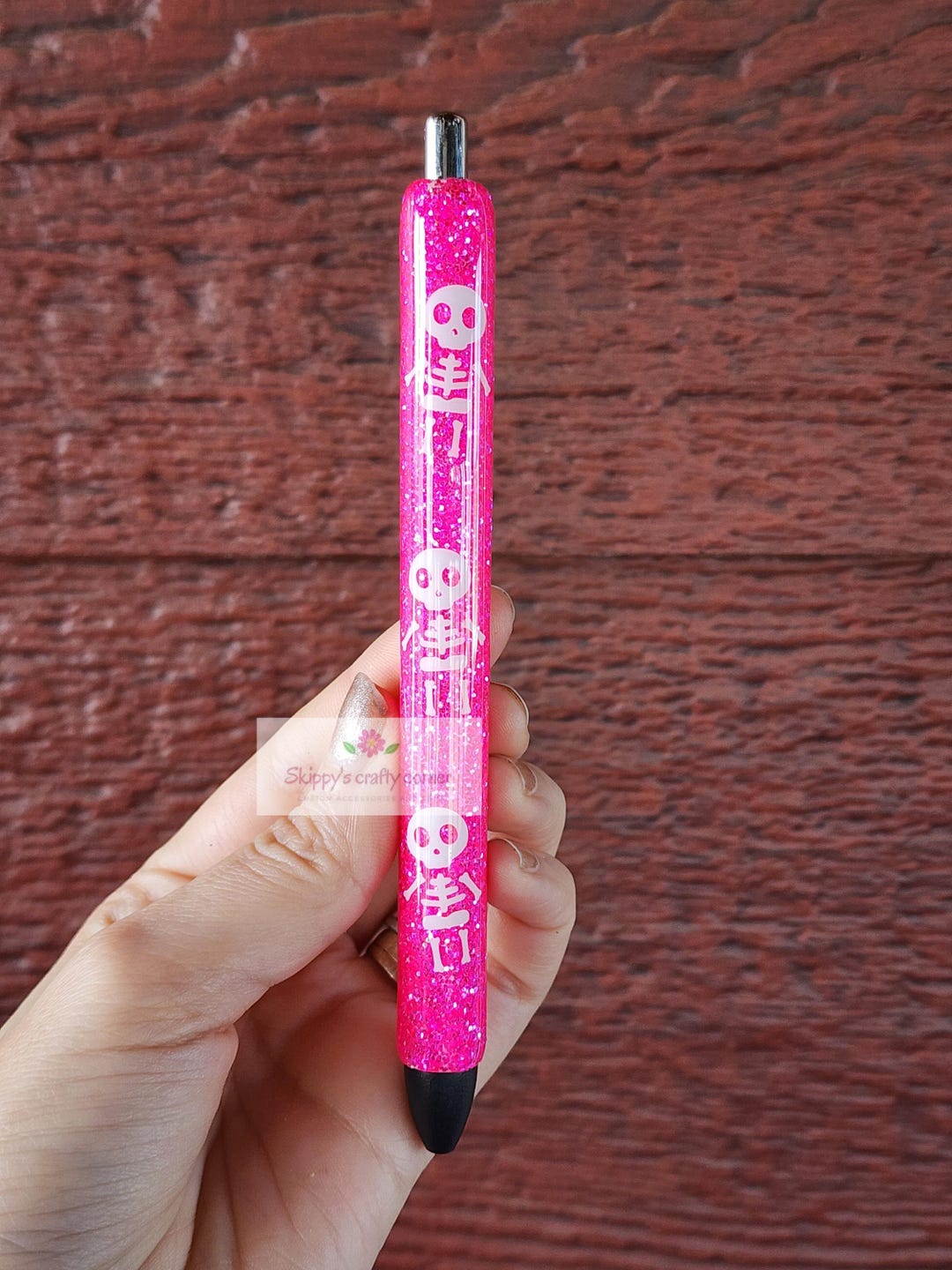 Skeleton Glitter Pen| Glitter Pen| Halloween Pen| Personalized Glitter ...