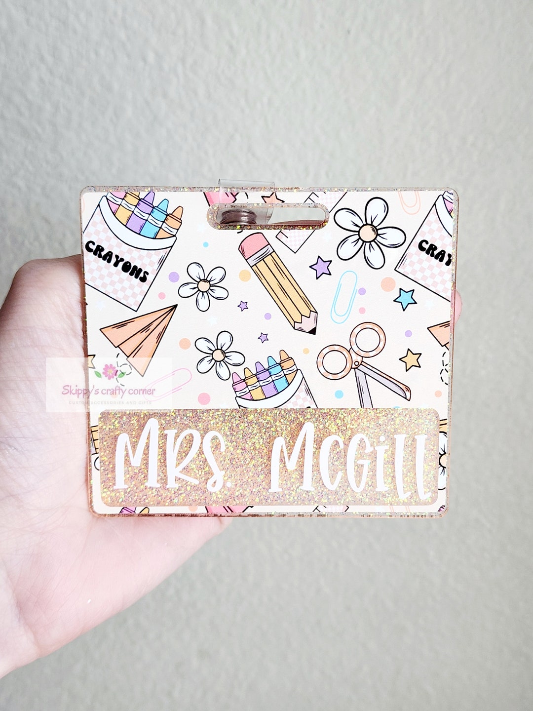 Back to School Badge Buddy| Teacher ID Holder| Personalized Badge Buddy ...