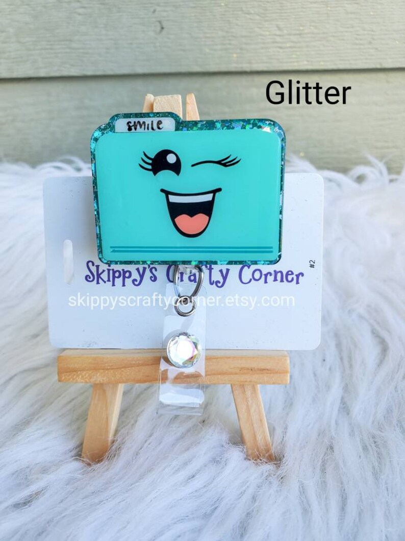 Receptionist badge reel File folder badge reel badge reel | Etsy