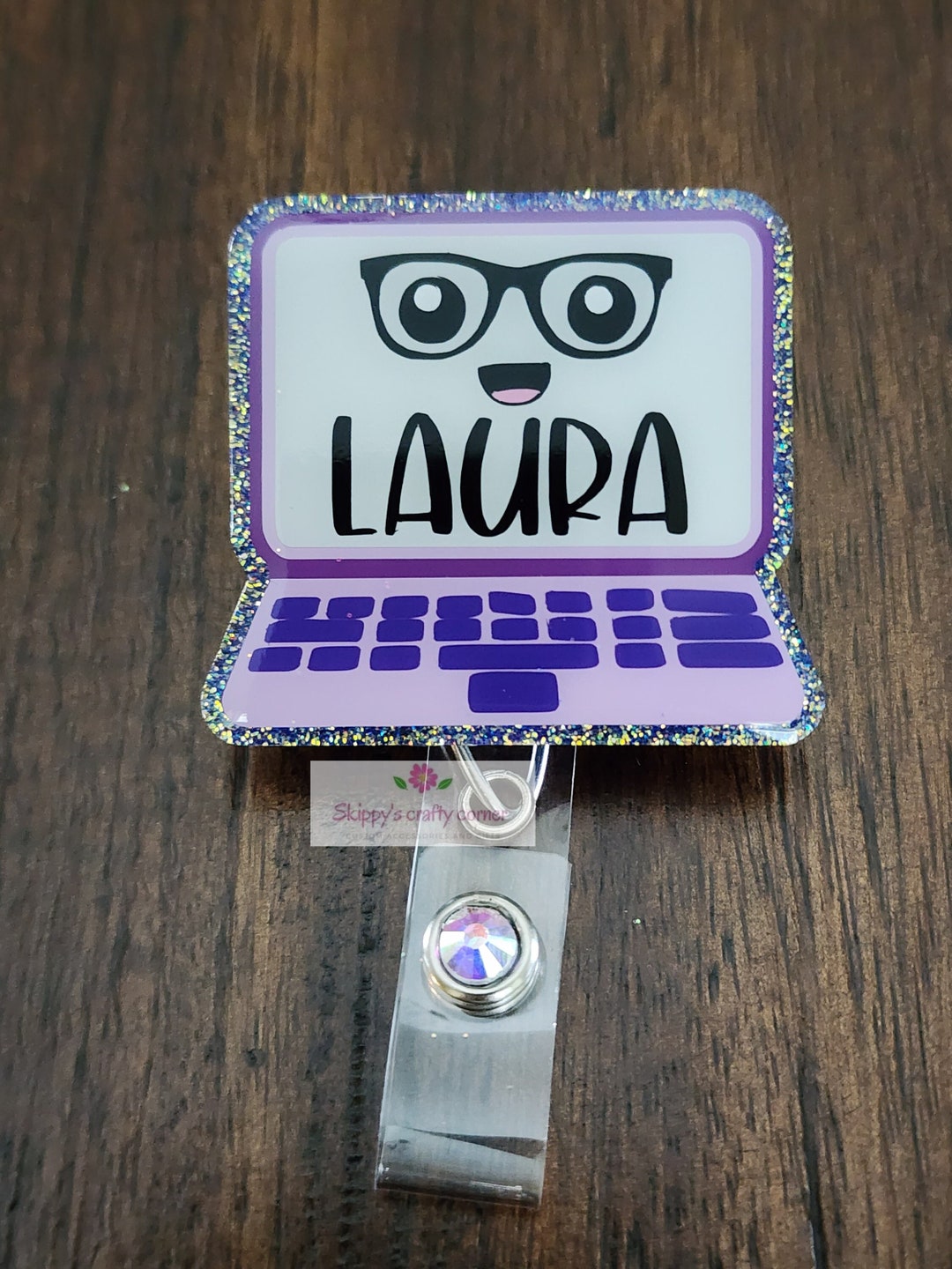 Computer Badge Reel| Retractable Badge Holder| ID Holder| Teacher Gift ...
