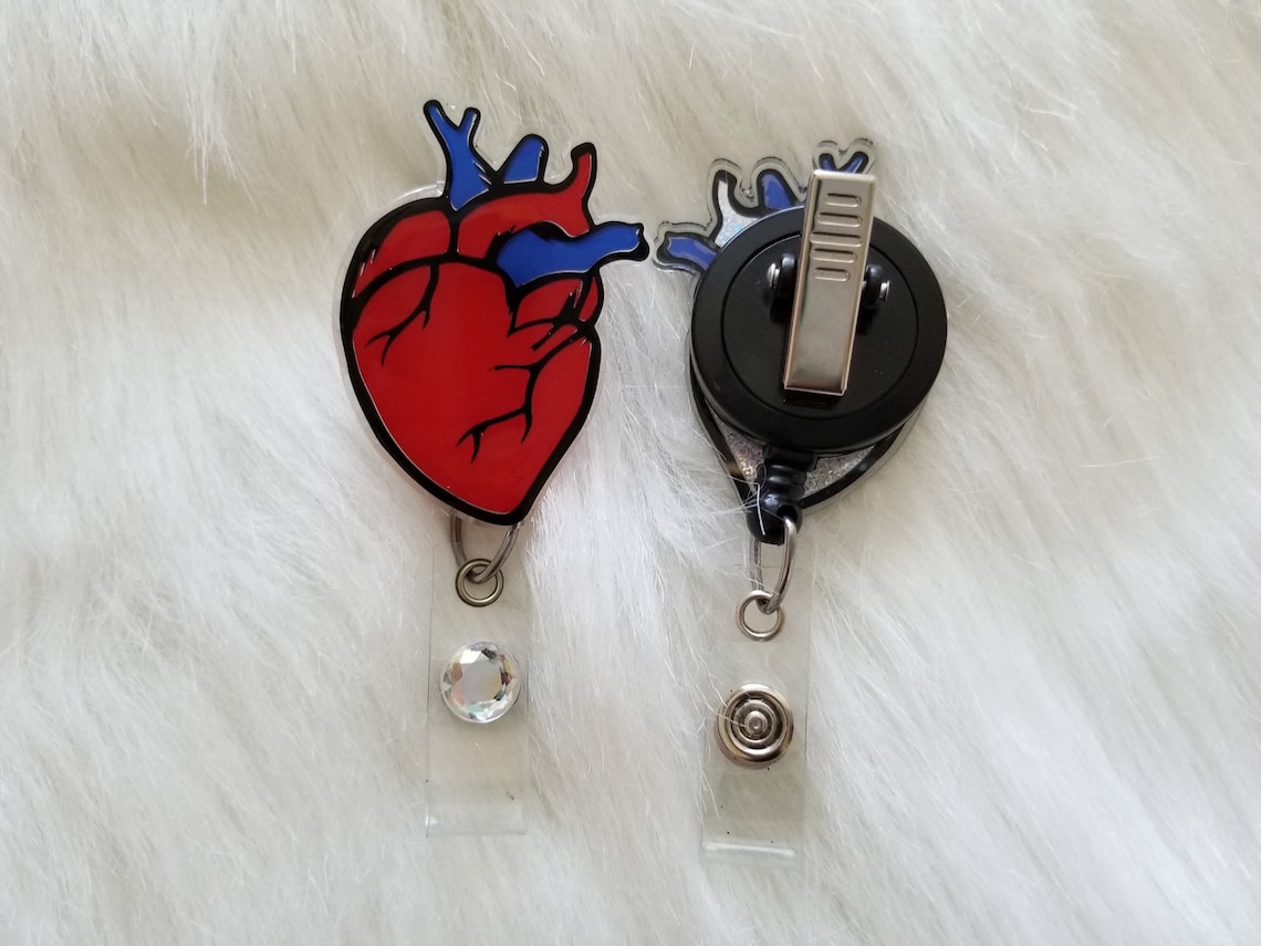 Anatomical Heart Badge Reel Heart Badge Reel Cardiac Badge | Etsy