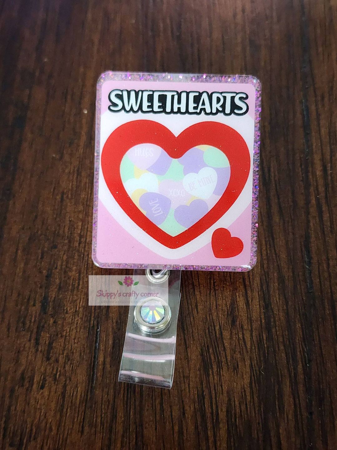 Candy Box Badge Reel| Valentines Badge|| Retractable Badge| Id Holder ...